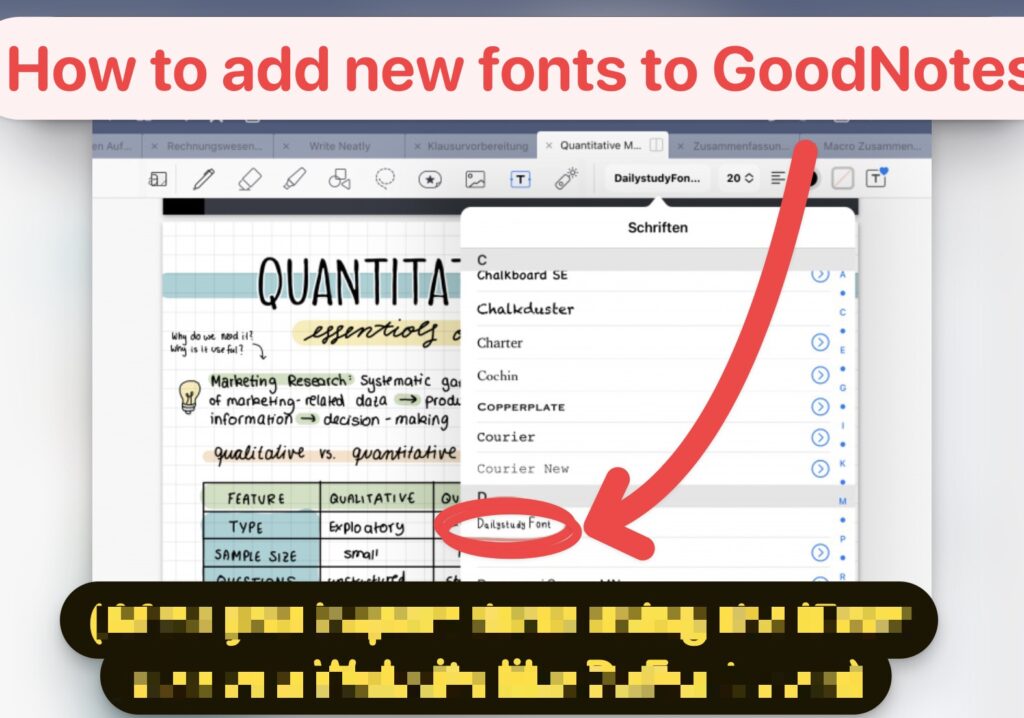 How To Add New Custom Fonts To GoodNotes Fancy Text Guide